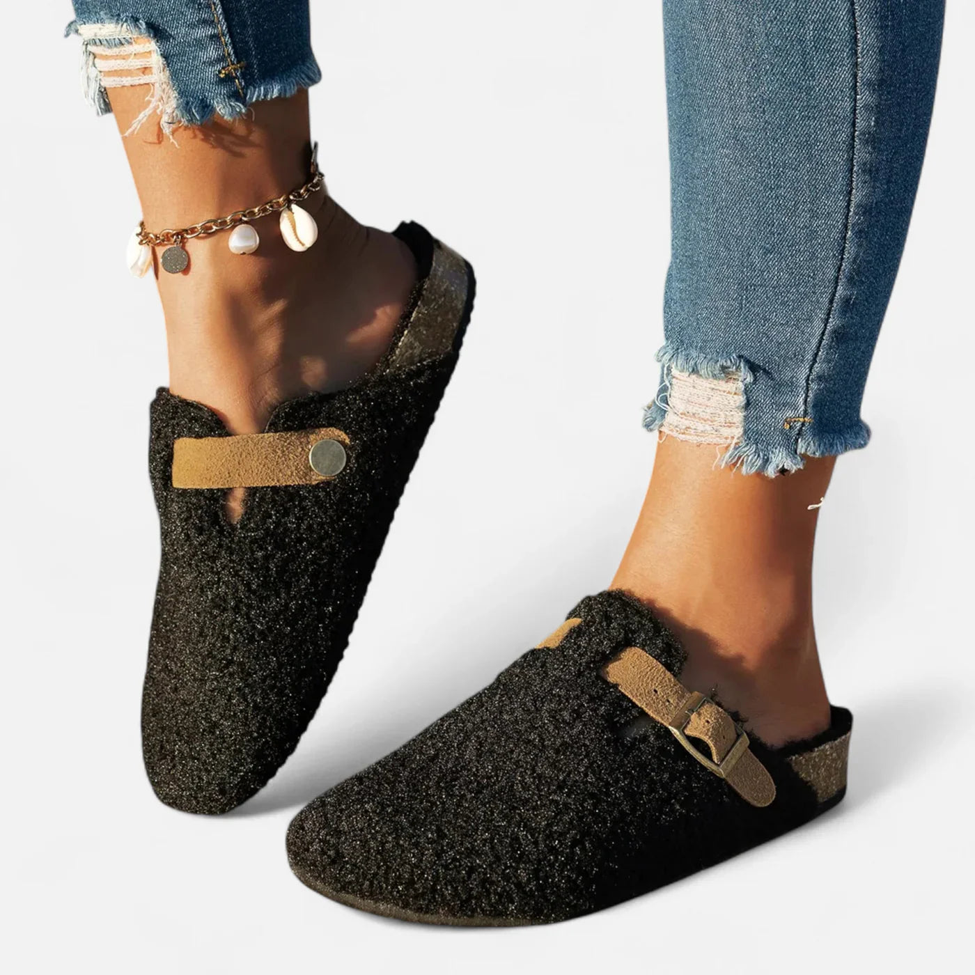 Cozy winter mules for women